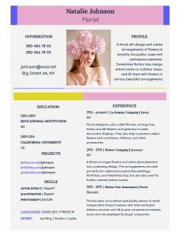 Free Florist Resume Template In Google Docs