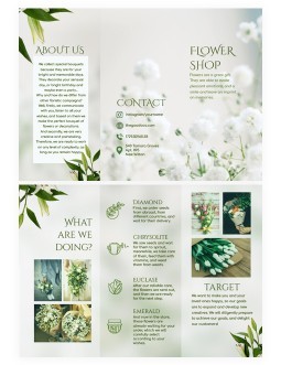 Flower Shop Trifold Brochure Template in Google Docs and Microsoft Word ...