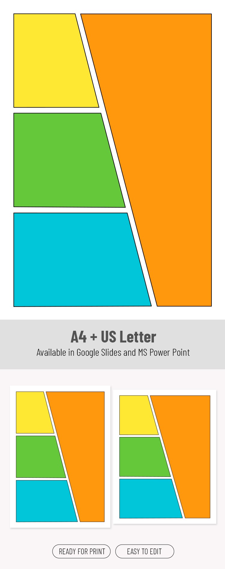 Free Four Panel Comic Strip Template – Color Version In Google Slides