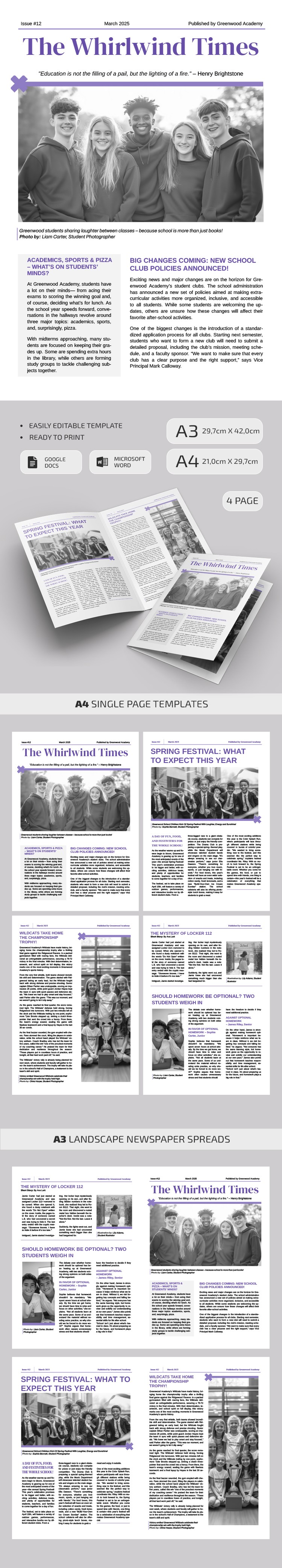 Journal scolaire amusant Modèle pour Google Docs and Microsoft Word ...