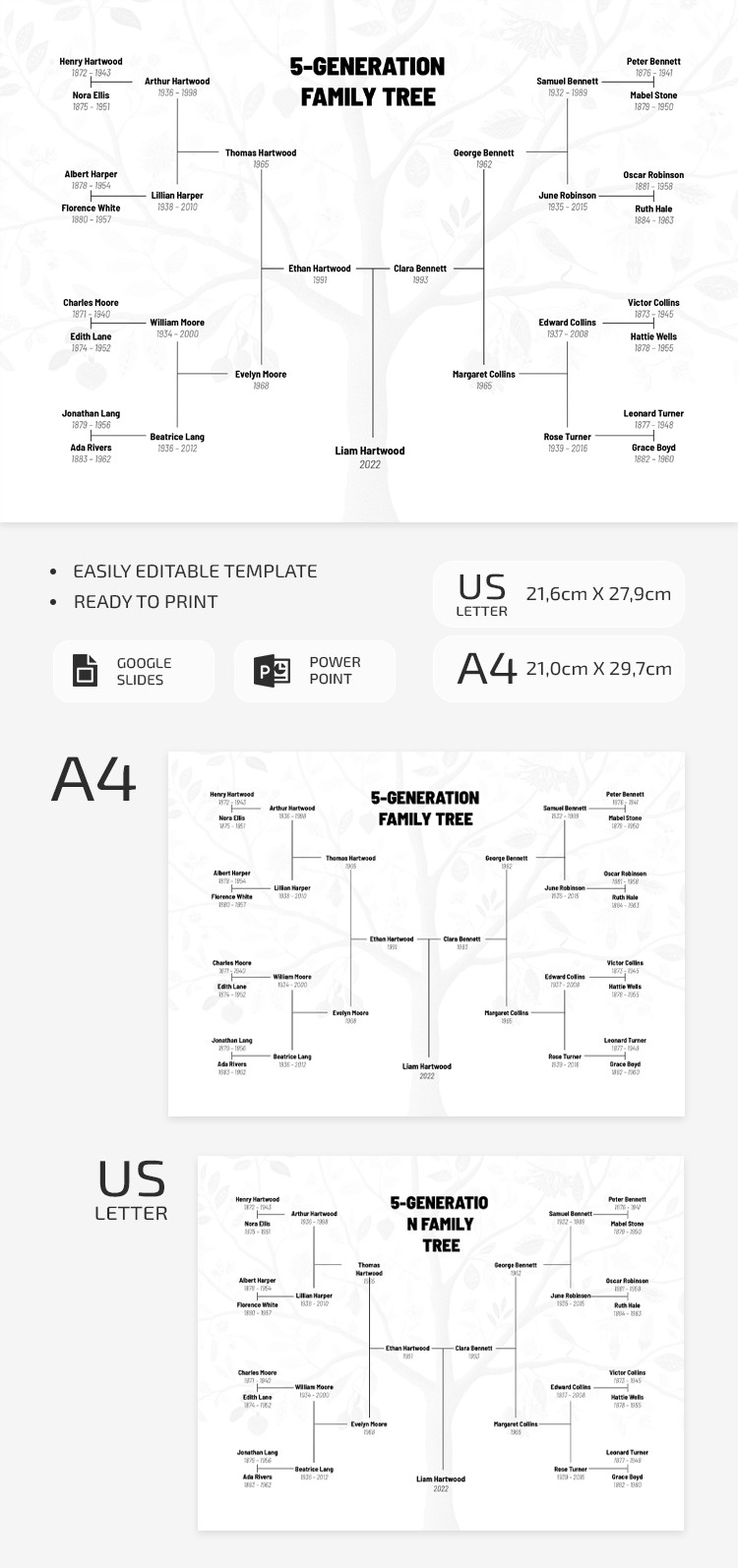 Free Genealogy Family Tree Template in Google Slides and Microsoft ...
