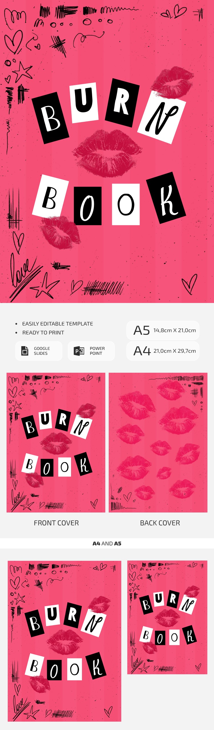 Free Girls Inspired Burn Book Template in Google Slides and Microsoft ...