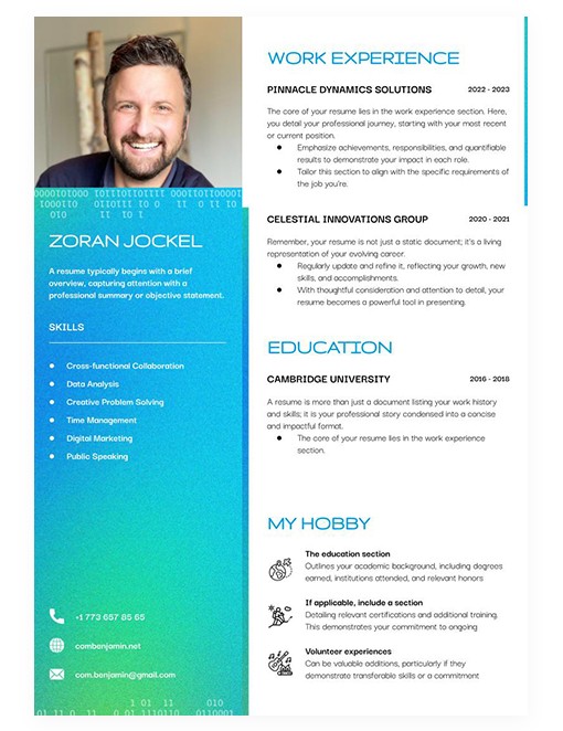 Free Currículo de Estudante de Ciência da Computação Graduando Modelo ...