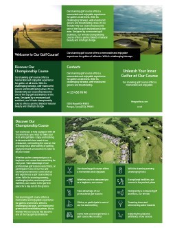 Free Green Golf Brochure Template In Google Docs