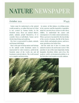 Free Green Nature Newspaper Template for Google Docs and Microsoft Word ...