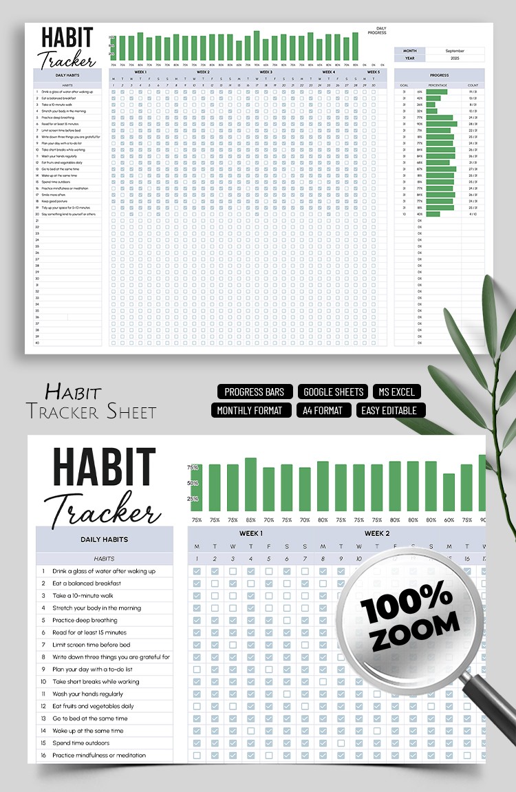 Free Habit Tracker Sheet Template In Google Sheets