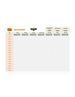 Free Halloween Style Class Schedule Template In Google Sheets