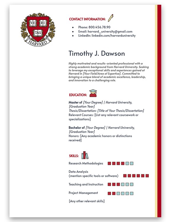 Free Harvard Ejemplo de currículum Plantilla en Google Docs and ...