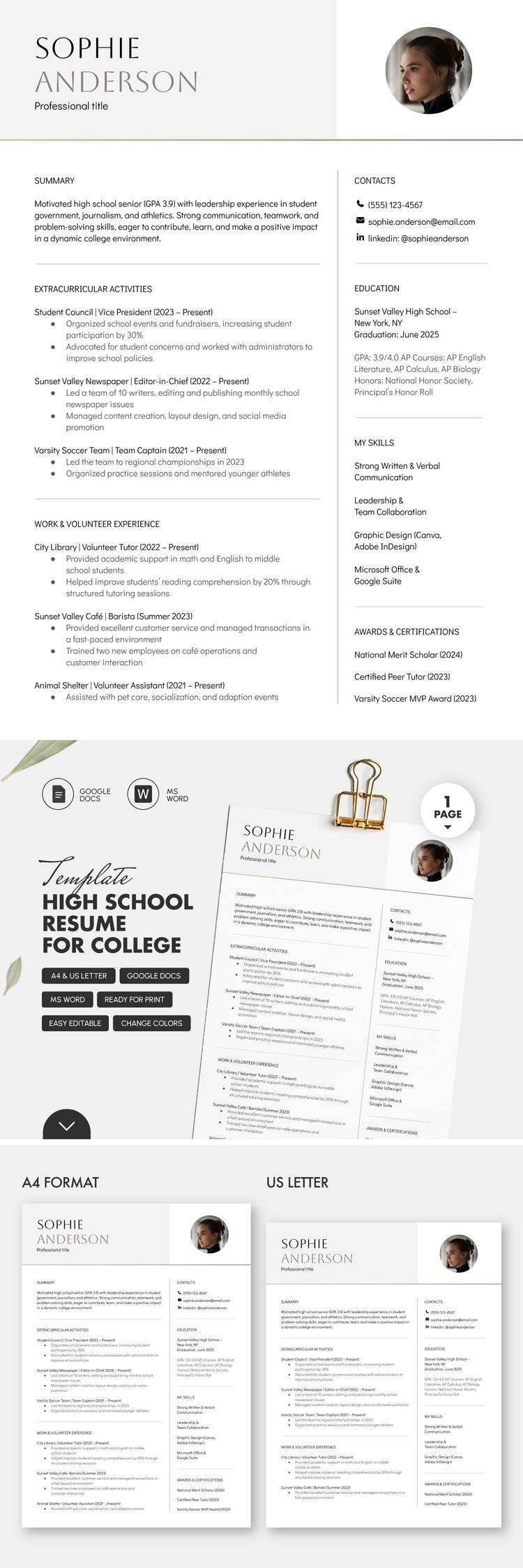 Ejemplos De Plantillas De Currículum De Escuela Secundaria