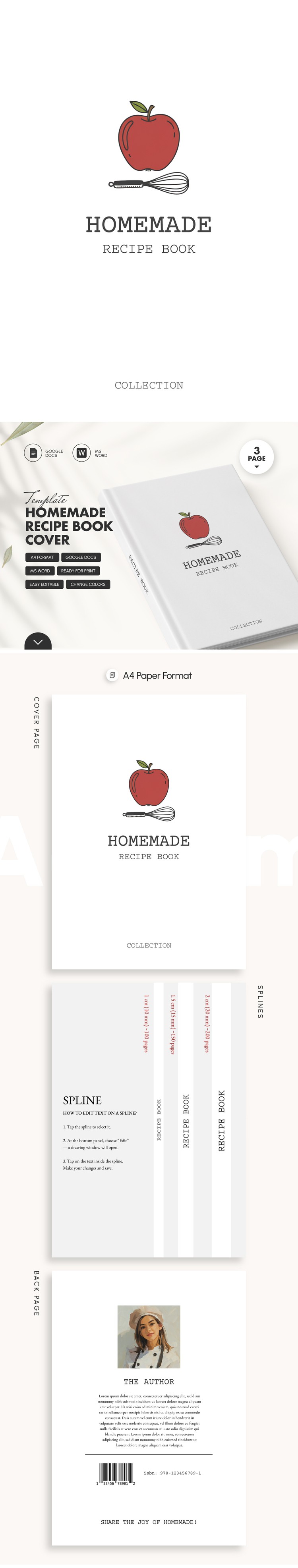 Free Homemade Recipe Book Cover Template in Google Docs and Microsoft ...