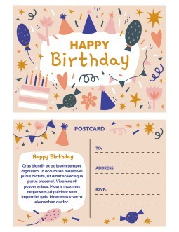 Free Illustrated Birthday Postcard Template In Google Docs