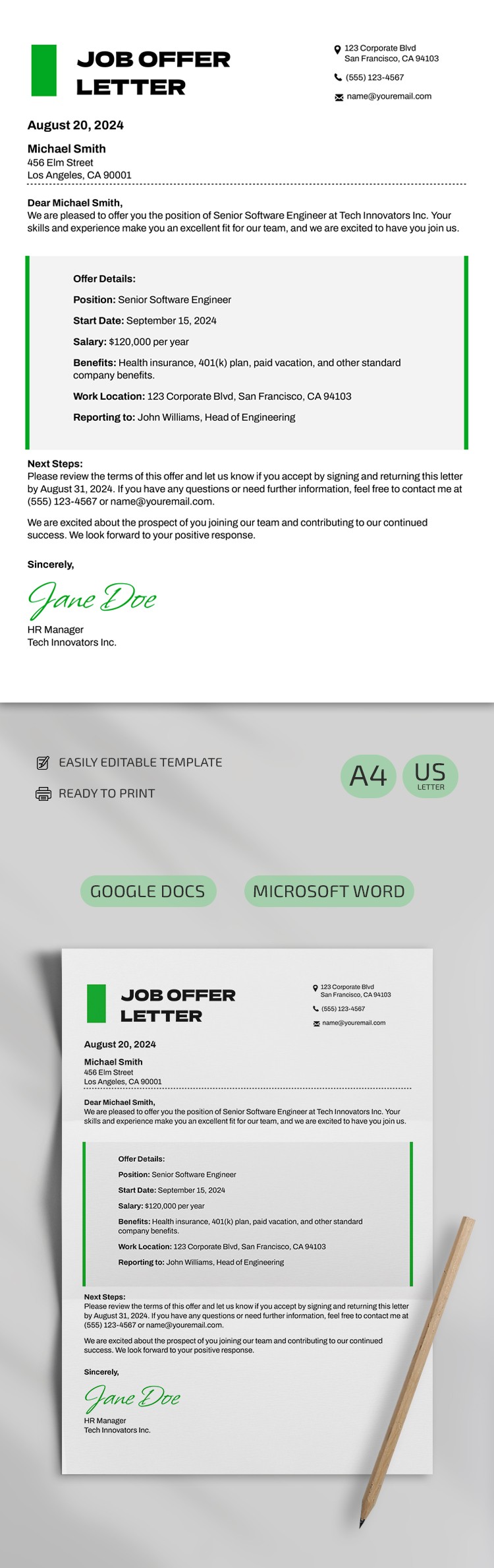 Simple Job Offer Letter Format In Word Free Docx Files - Infoupdate.org