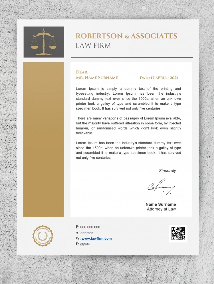Free Law Firm Letterhead Template In Google Docs