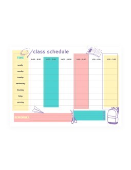 Gratis Horario de clases de Light Bright. Plantilla en Google Sheets