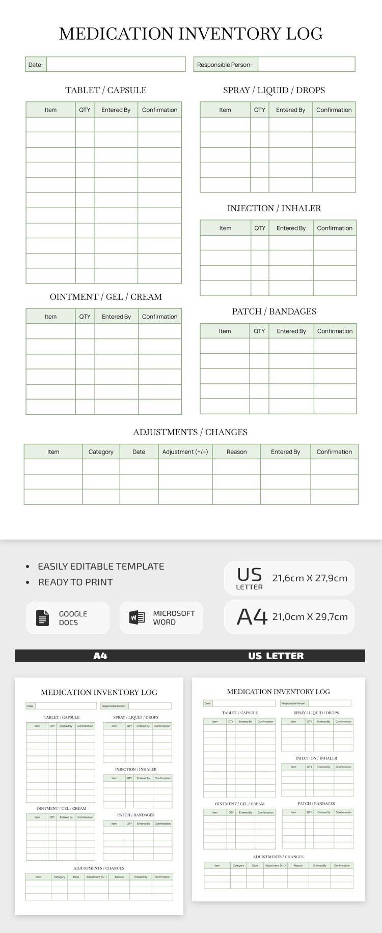 Free Medication Sample Inventory Log In Google Docs