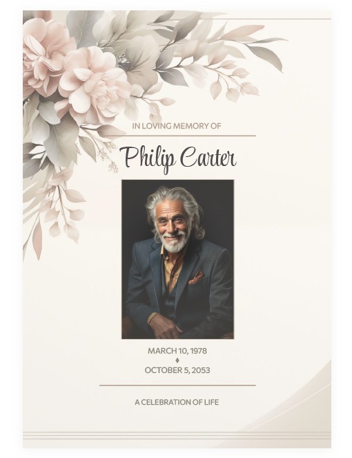 Free Memorial Service Funeral Program Sample Template in Google Docs ...