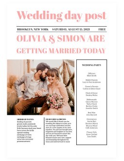 Plantilla De Periódico De Boda De Martha Stewart