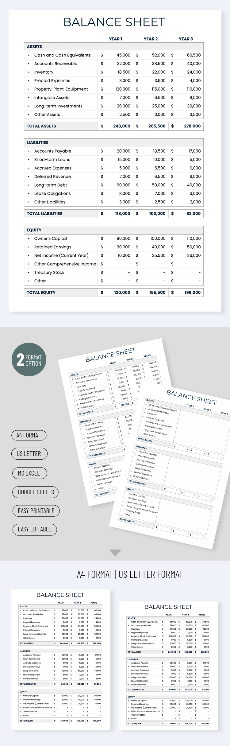 Gratuito Modelo de Planilha de Balanço Minimalista no Google Sheets