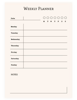 Free Minimalist Weekly Planner Template In Google Docs