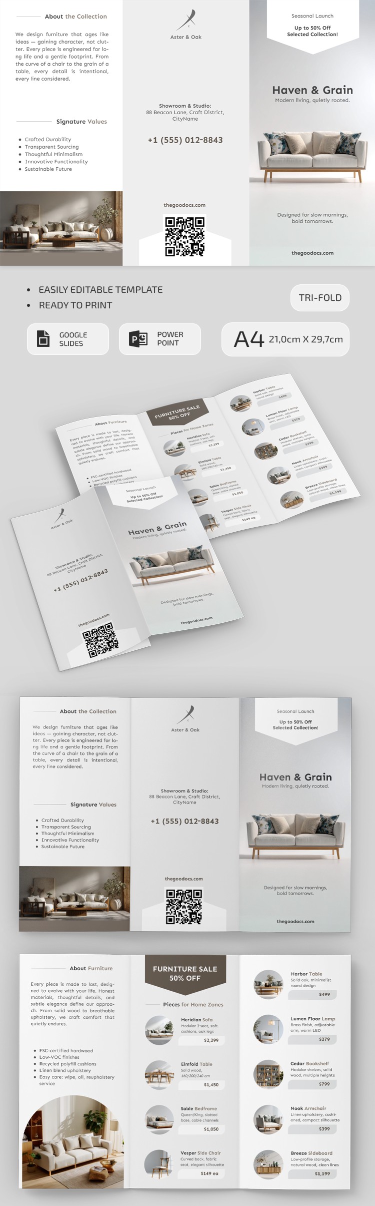 Free Modern Product Brochure Template in Google Slides and Microsoft ...