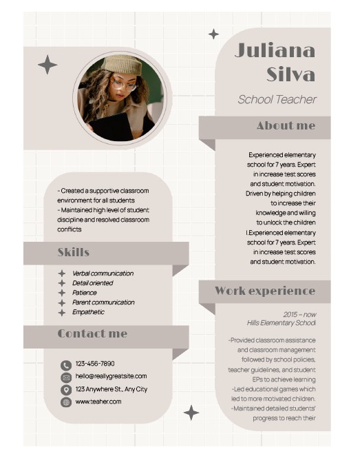 Free Modern Teacher Resume Template in Google Docs and Microsoft Word ...