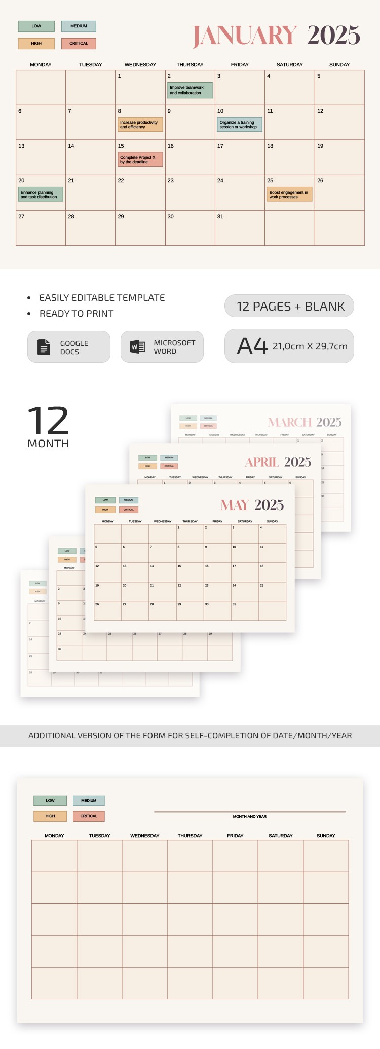 Free Monthly Activity Calendar Template in Google Docs and Microsoft ...
