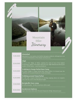Free Mountain Hike Itinerary Template In Google Docs