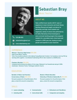 Free Music Teacher CV Template in Google Docs and Microsoft Word ...