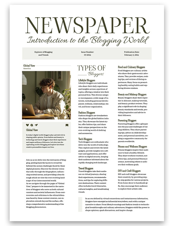 Free Newspaper Blogger Template for Google Slides and Microsoft ...