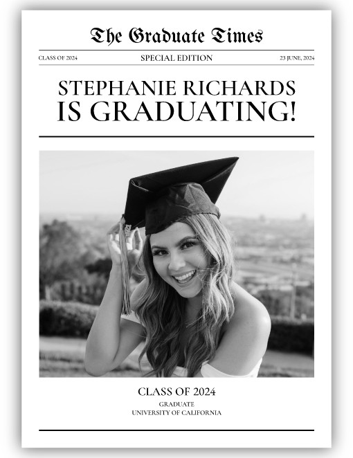 Free Graduation Announcement Newspaper Template for Google Slides and ...
