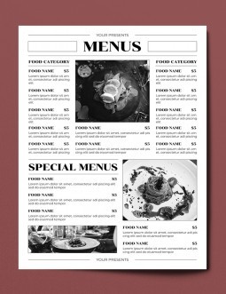 Free Newspaper Menu Template In Google Docs