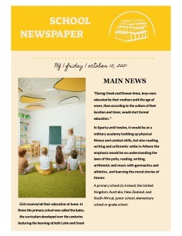 Free Bright School Newspaper Template for Google Docs and Microsoft ...