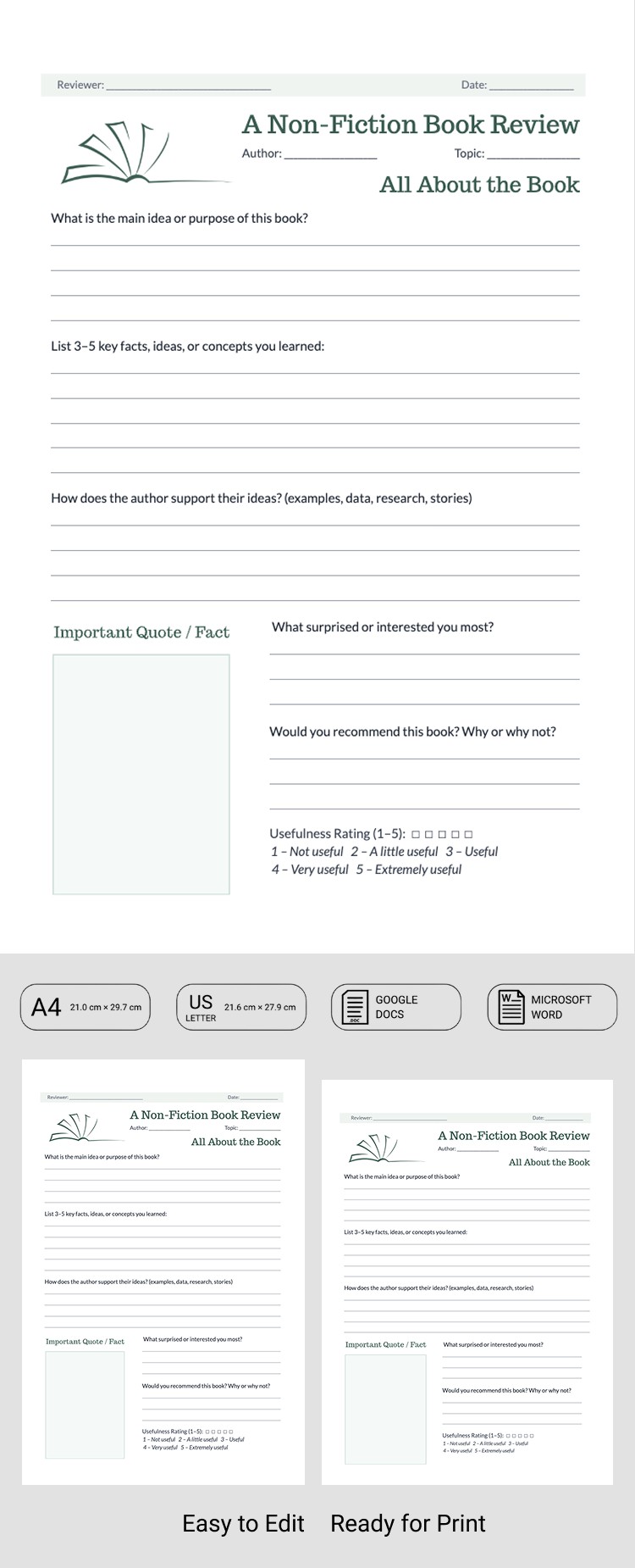 Science Fiction Book Report Forms Free Printable Book Report Forms