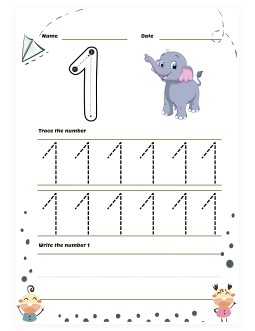 Free Numbers 1-5 Tracing Worksheet Template In Google Docs