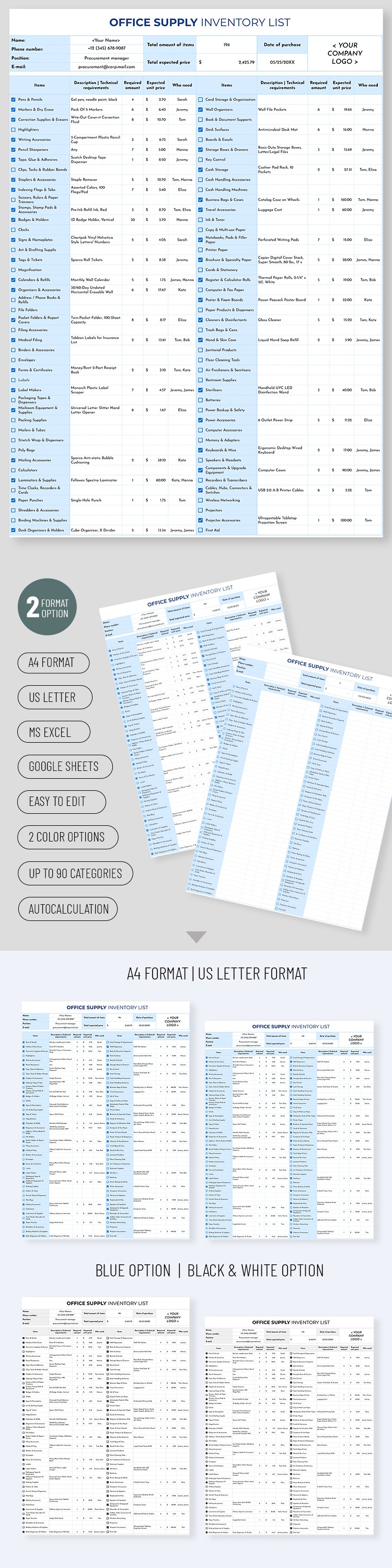Free Office Supply Inventory List In Google Sheets