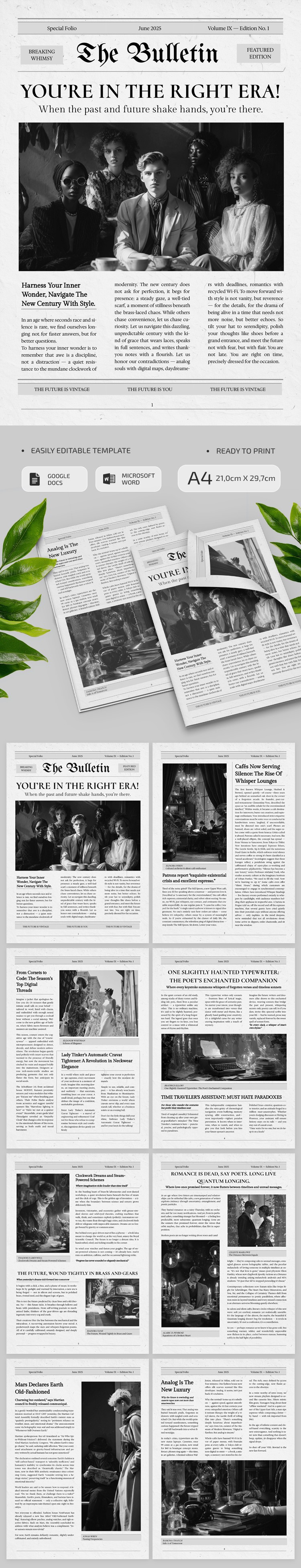Free Old Vintage Newspaper Template for Google Docs and Microsoft Word ...