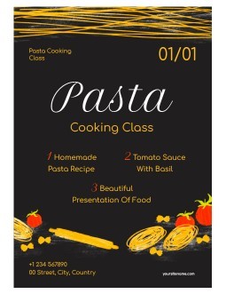 Free Pasta Cooking Class Poster Template In Google Docs