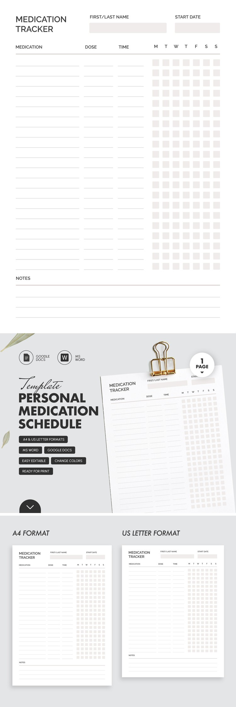 Free Personal Medication Tracker Template In Google Docs