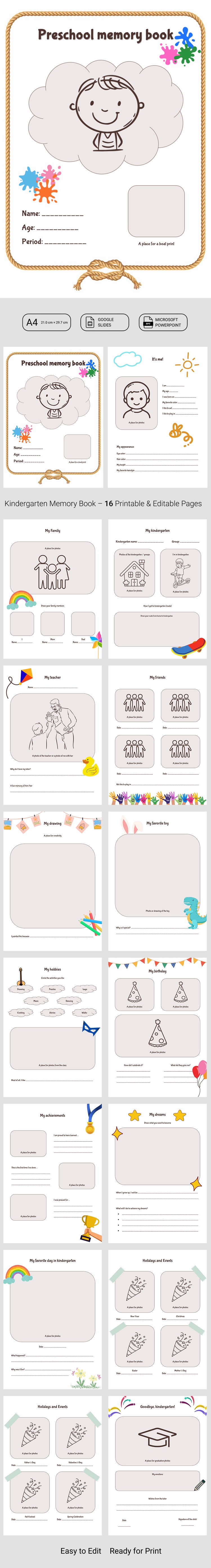 Free Libro de recuerdos preescolar Plantilla en Google Slides and ...