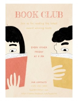 Free Pretty Book Club Flyer Template | thegoodocs.com