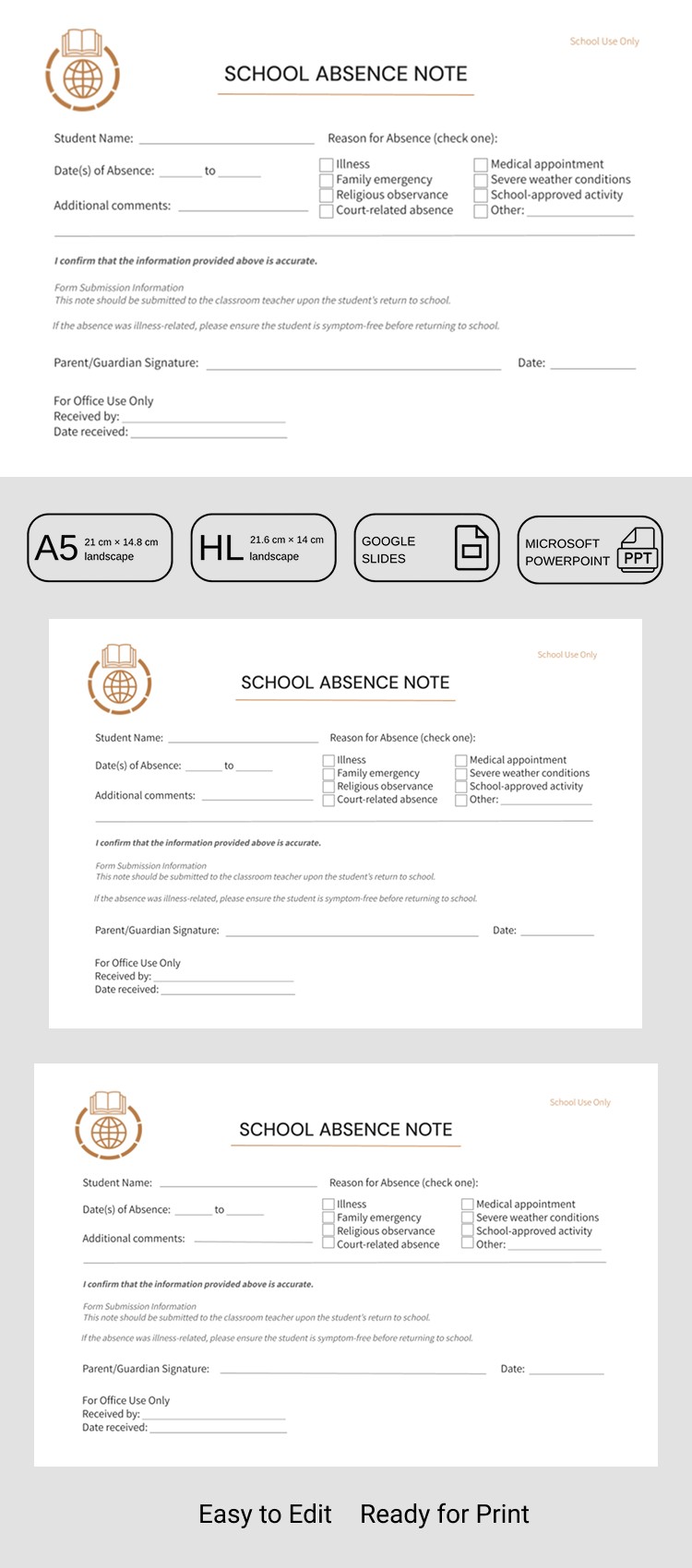 Free Printable Absence Note for the Elementary Classroom Template in ...