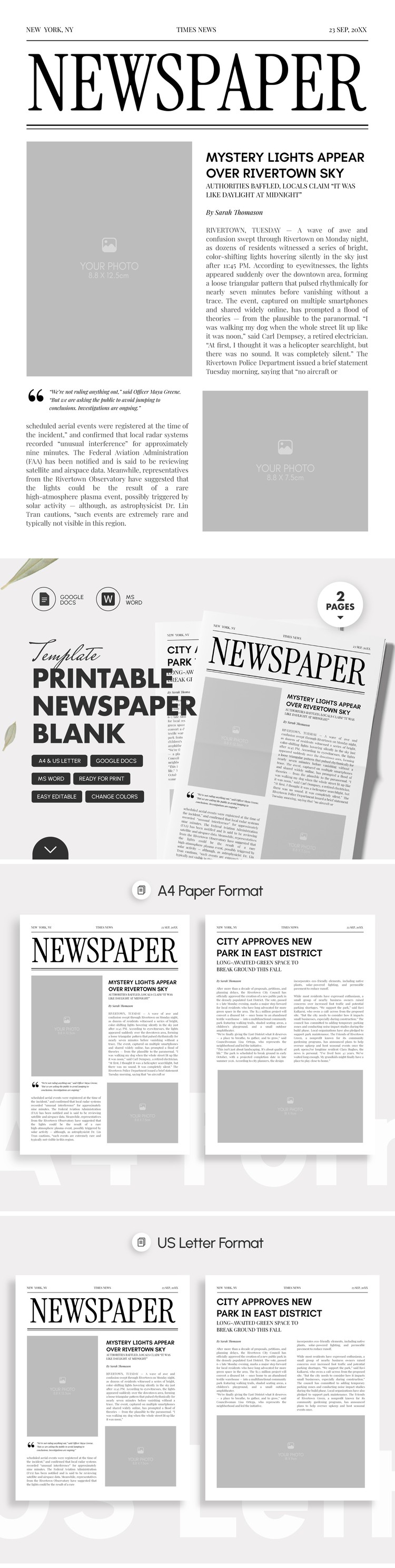 Free Modèle de journal vierge imprimable Modèle pour Google Docs and ...