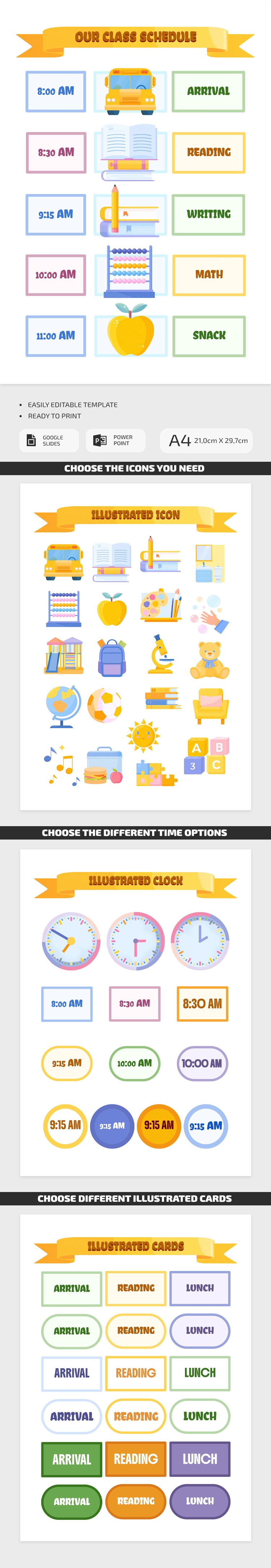 Free Printable Blank Visual Schedule Template In Google Slides
