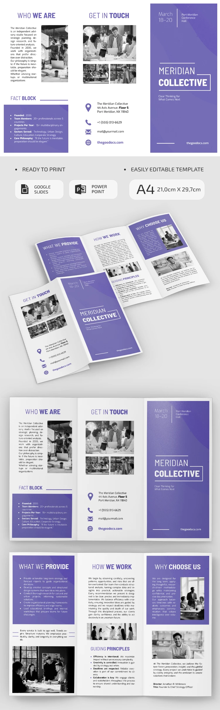 Free Printable Trifold Informational Brochure Template in Google Slides ...