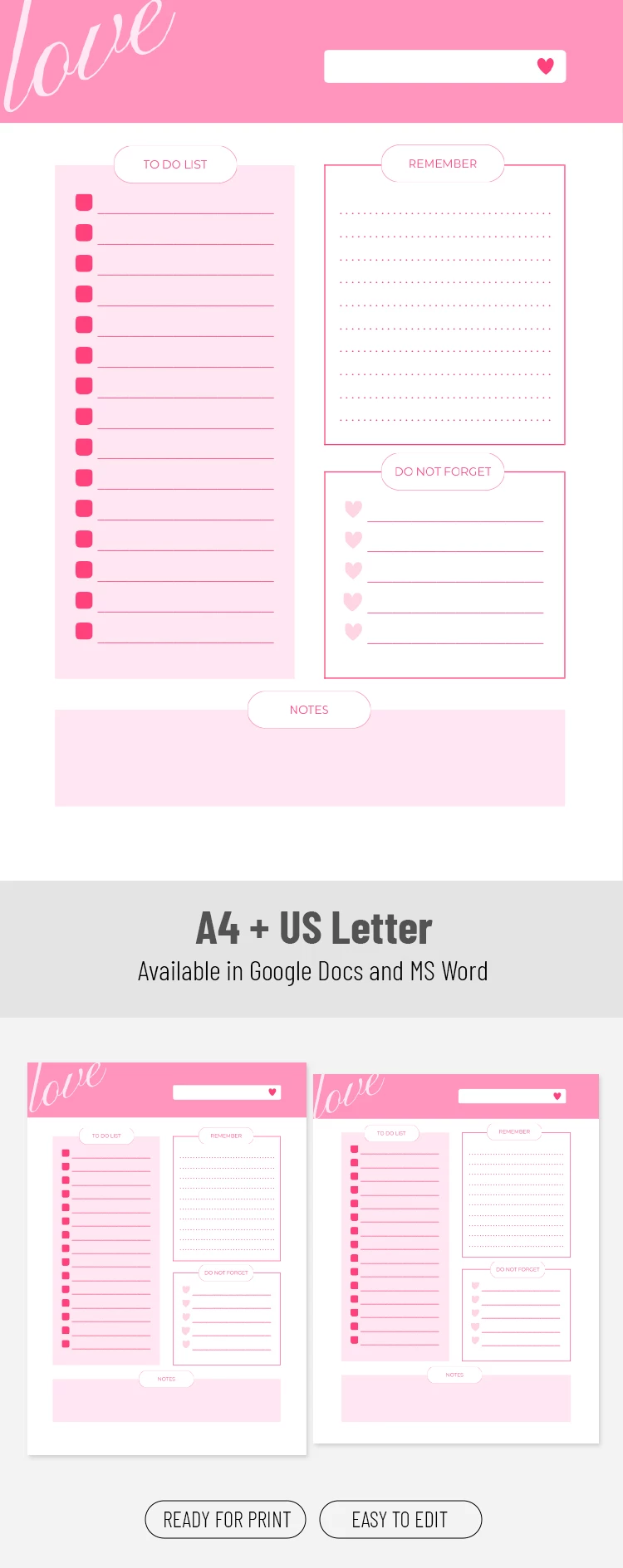 Free Printable Valentine's Day To Do List Template in Google Docs and ...