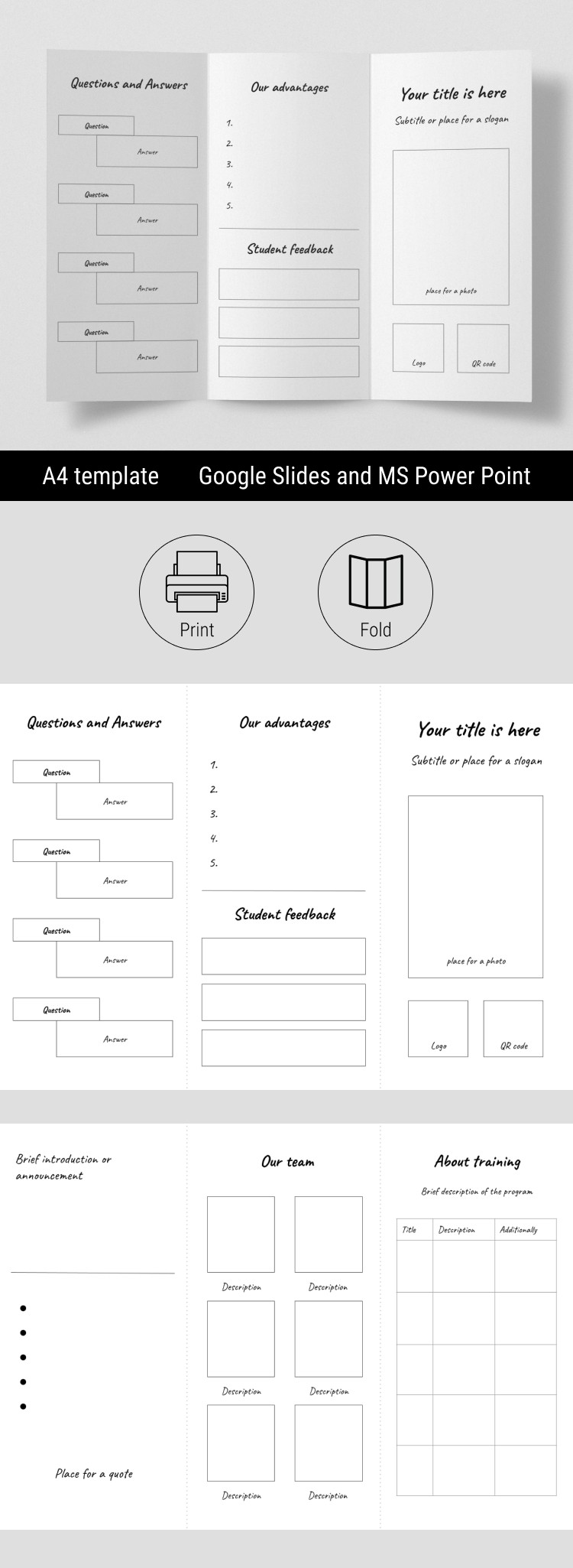Free Professional Blank Brochure Template for Print Template in Google ...