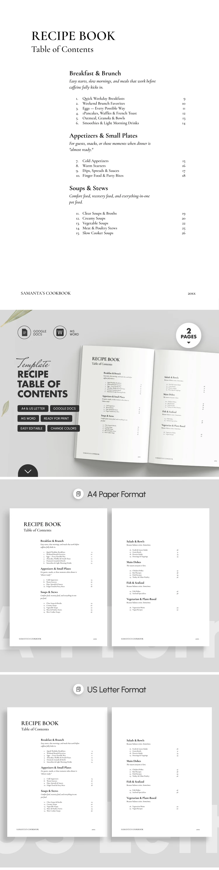 Free Plantilla de Índice de Recetas Plantilla en Google Docs and ...