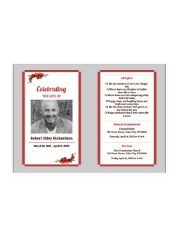 Free Red and Gray Funeral Program Template in Google Sheets and ...