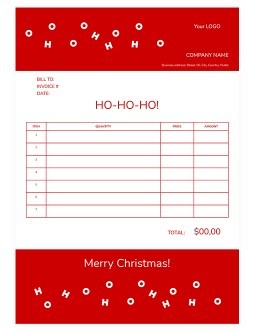 Free Red Christmas Invoice Template In Google Docs