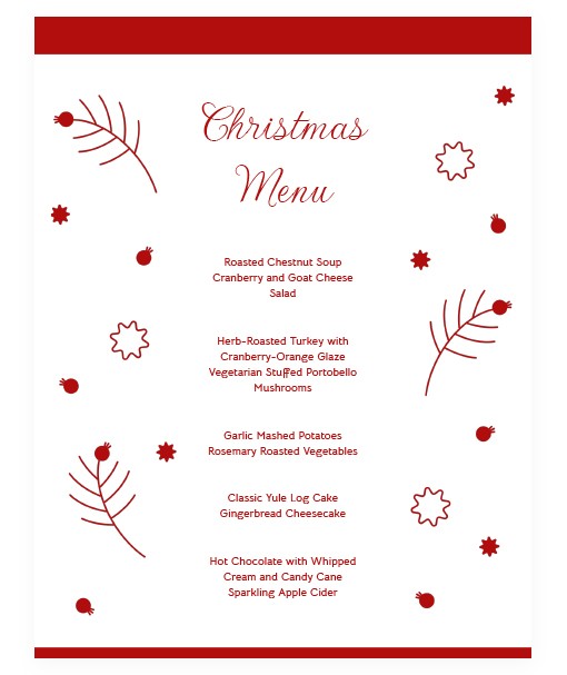 6 Best Free Printable Christmas Menu Templates
